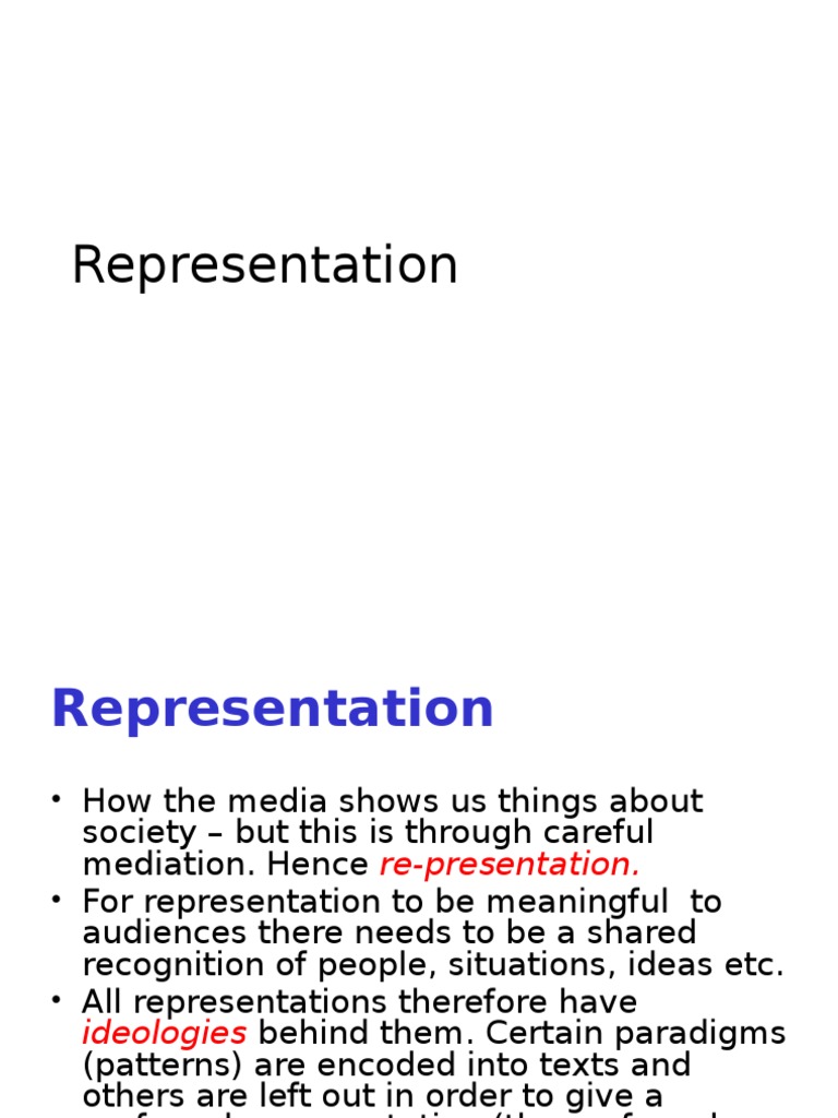 Representation Film Studies | PDF | Ideologies | Representation (Arts)