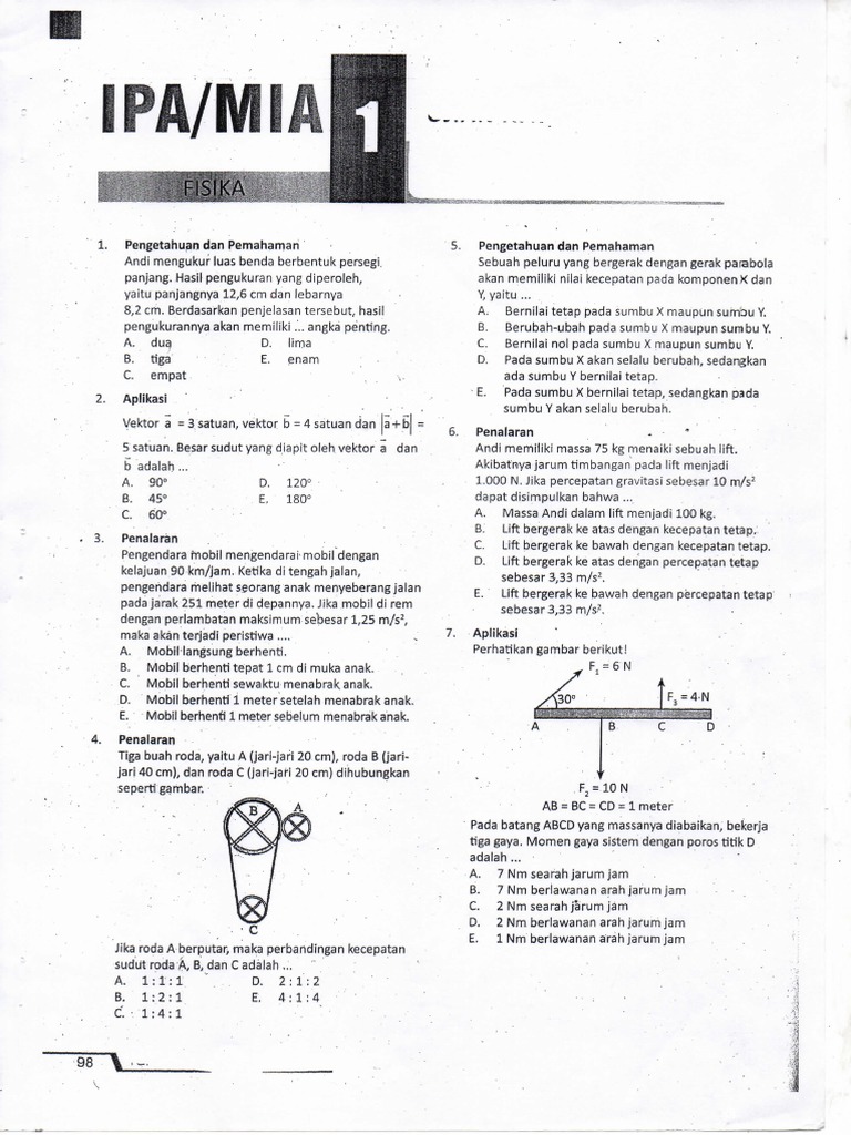 Paket 1 Fisika A024 | PDF