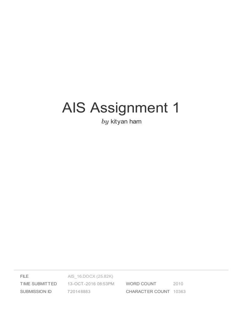 AIS Assignment 1 | PDF