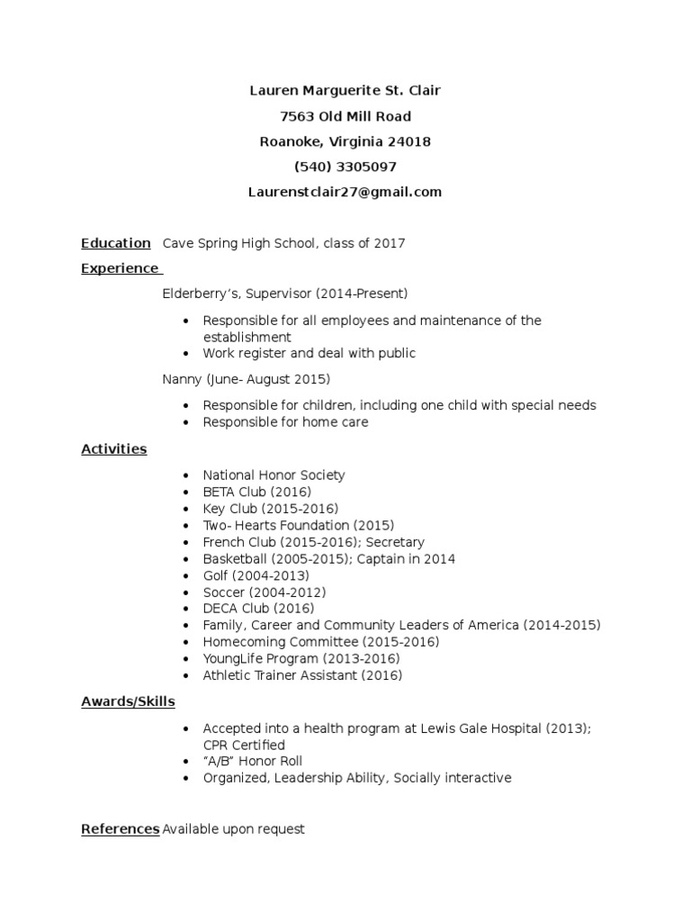 Resume Rough Draft | PDF
