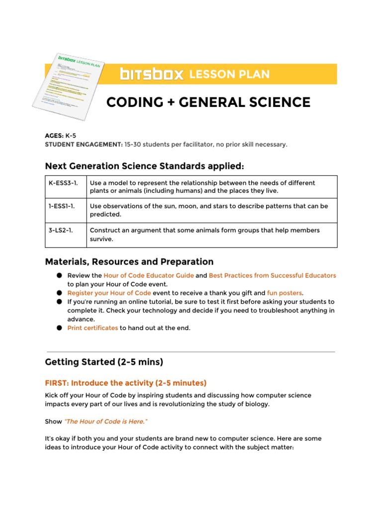 K-5 Coding & Science Lesson Plan | PDF | Application Software ...