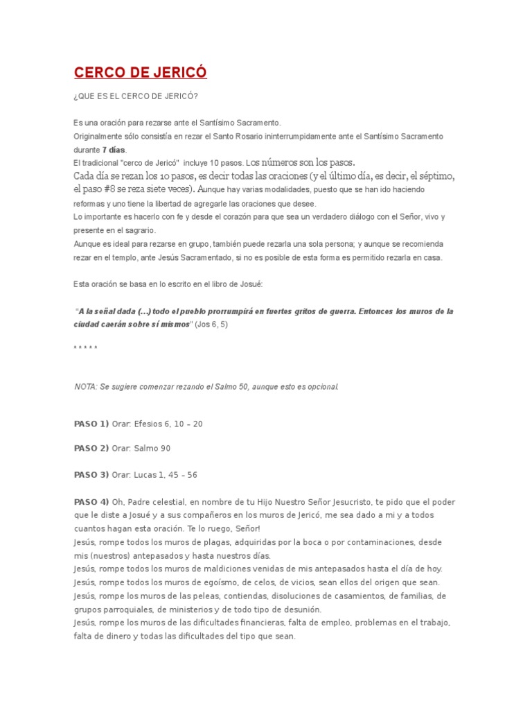 Cerco de Jericó | PDF | Oración | eucaristía
