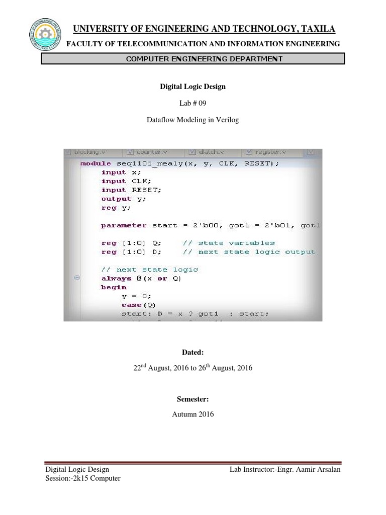 Dataflow Modeling in Verilog Lab Explained | PDF | Logic Synthesis | Bit