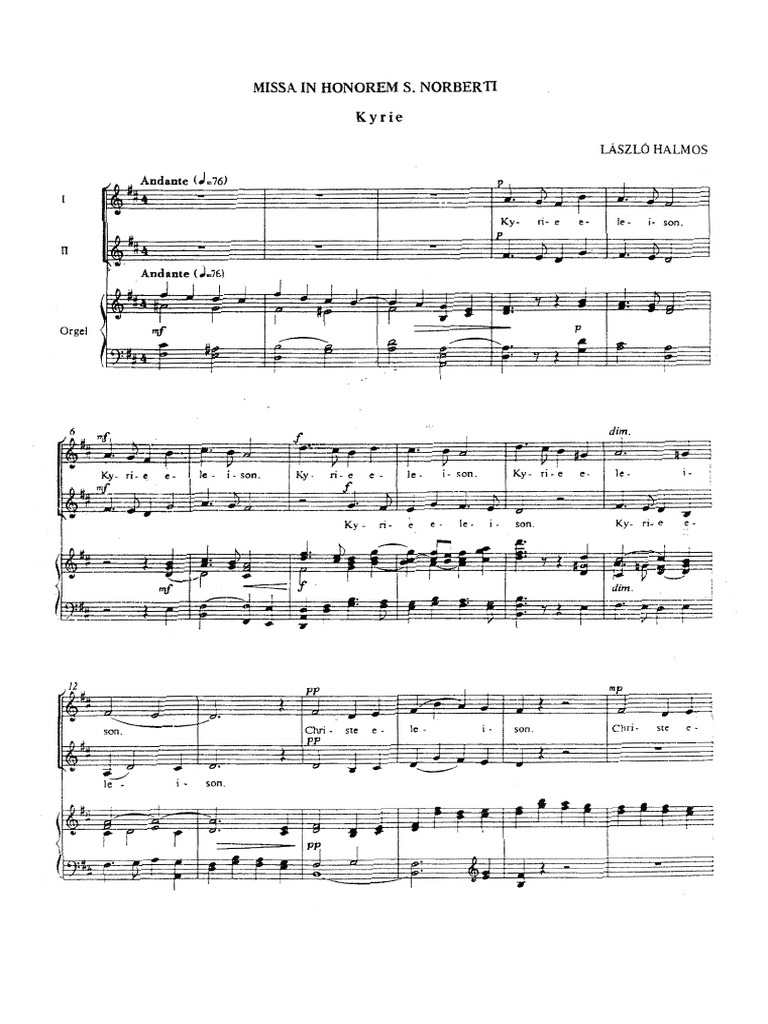 Missa in Honorem S. Norberti - Laszlo Halmo S PDF | PDF