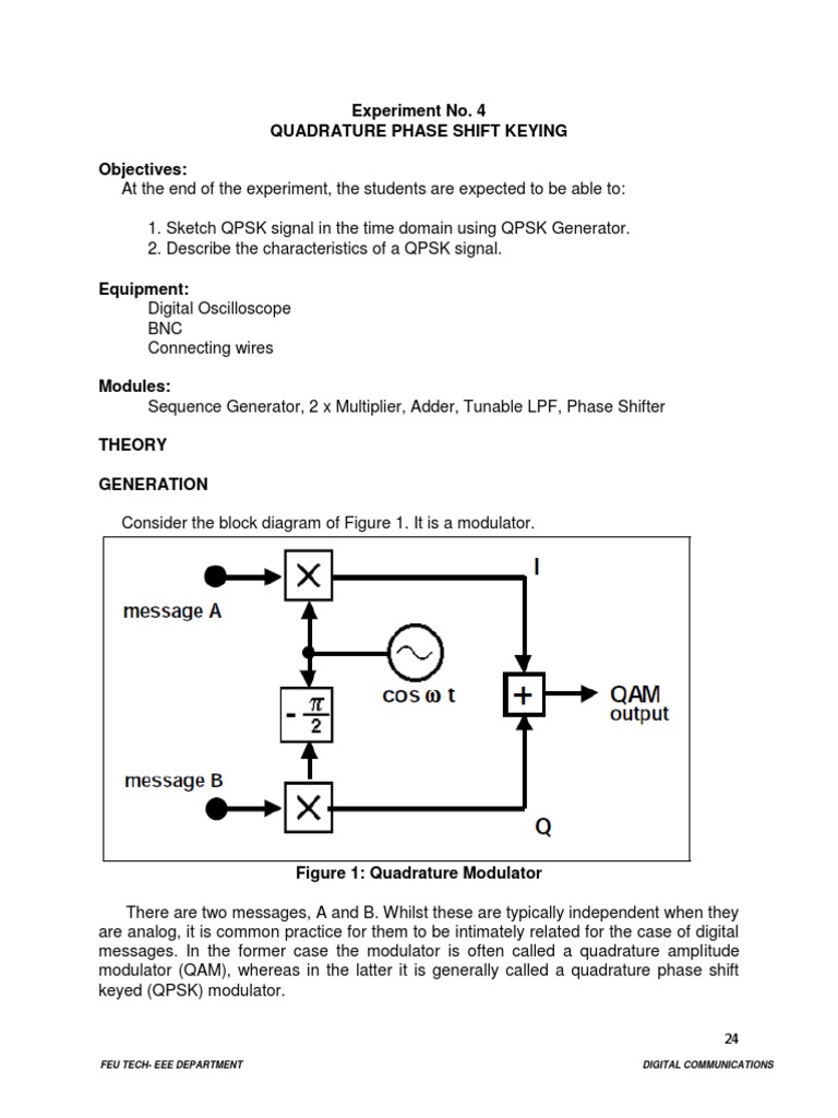 Expt#4 - Quadrature Phase Shift Keying | PDF | Modulation | Television