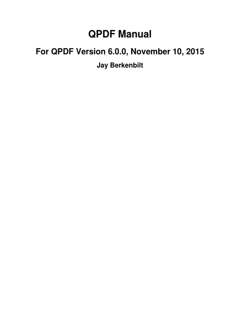 QPDF Manual | PDF