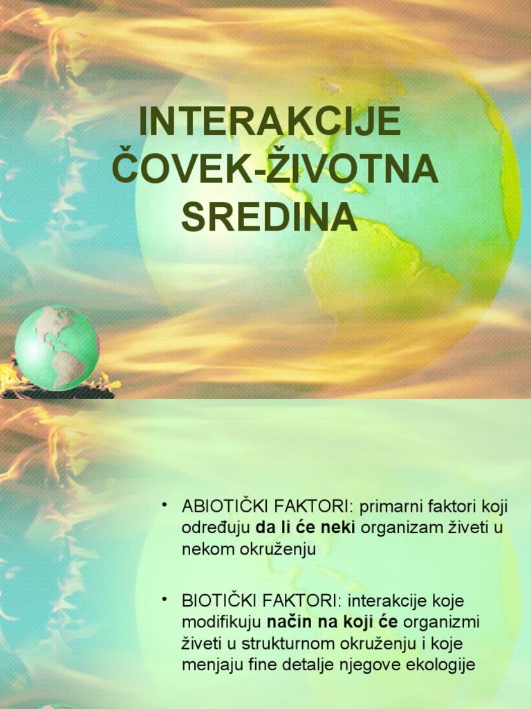 01 - Interakcije Covek-Zivotna Sredina | PDF