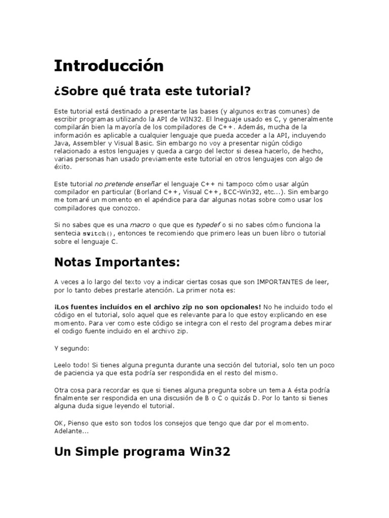 Tutorial Winapi Codeblock | PDF | Ventana (informática) | Compilador