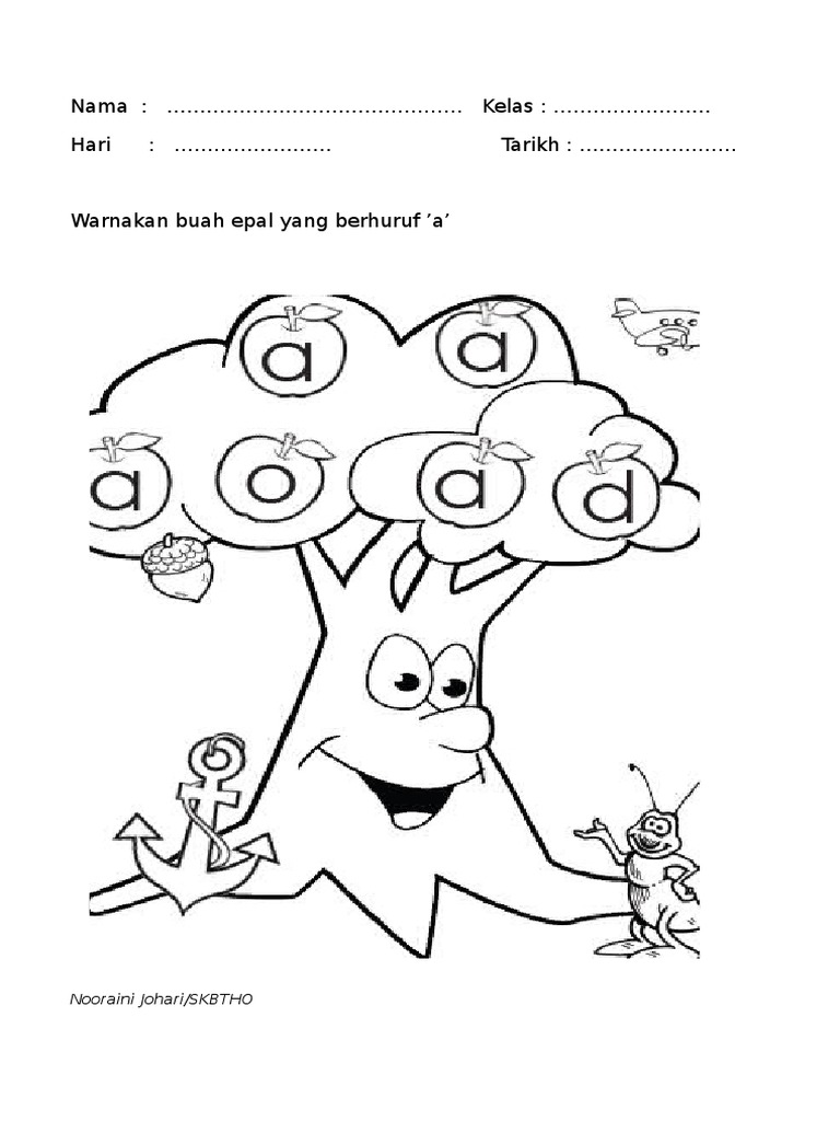 Lembaran-Mewarna Gambar ABC | PDF