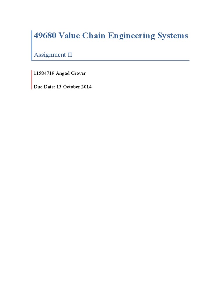 Value Chain Engineering Assignemnt II | PDF | Strategic Management ...