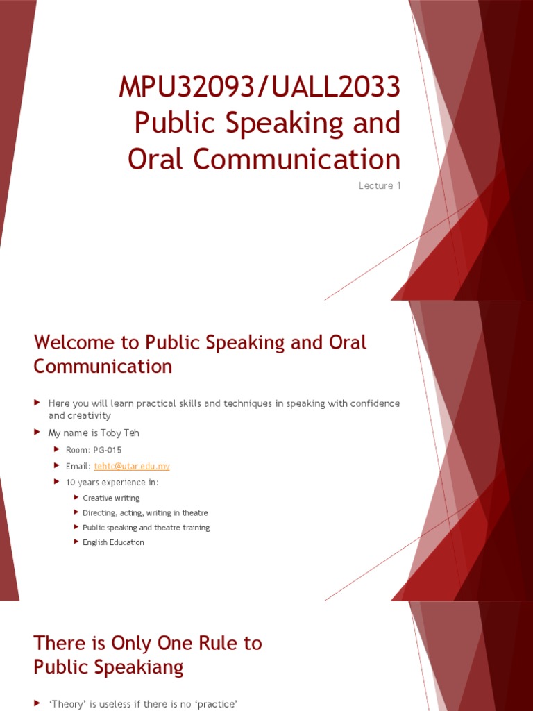 Public Speaking Skills Course Overview | PDF | Public Speaking | Lecture