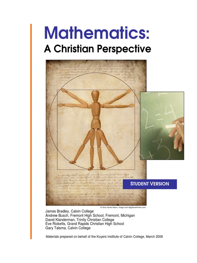 Math From Christian Perspective Lesson 1 | PDF | Teaching Mathematics | God