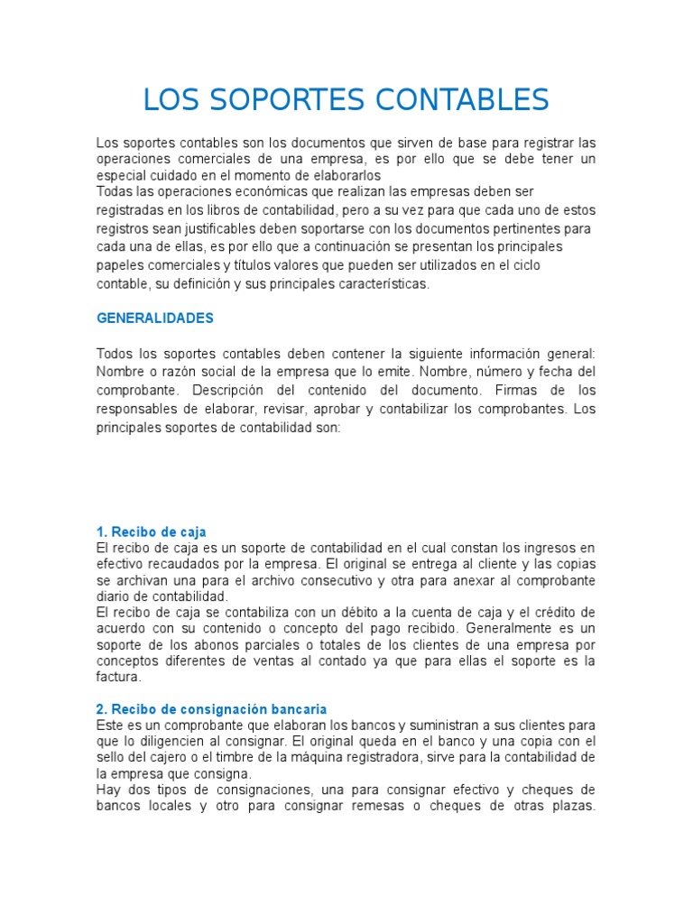 Los Soportes Contables