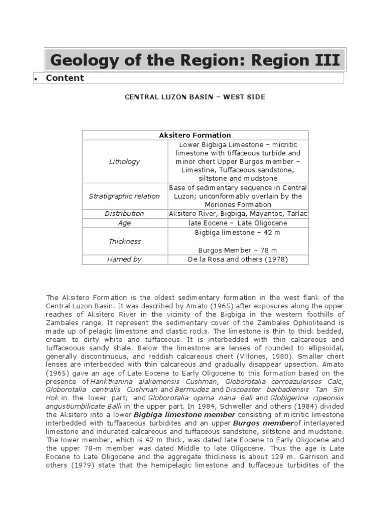 Geology of Region III | PDF | Clastic Rock | Rocks