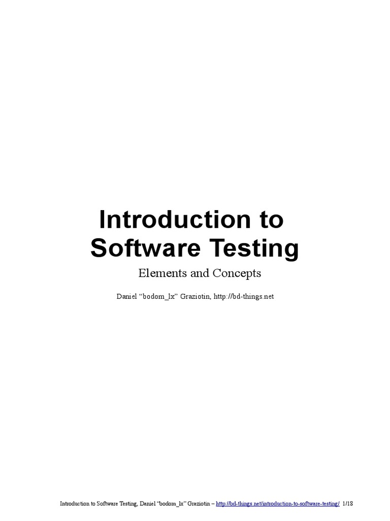 Introduction To Software Testing Pdf Software Testing Unit Testing