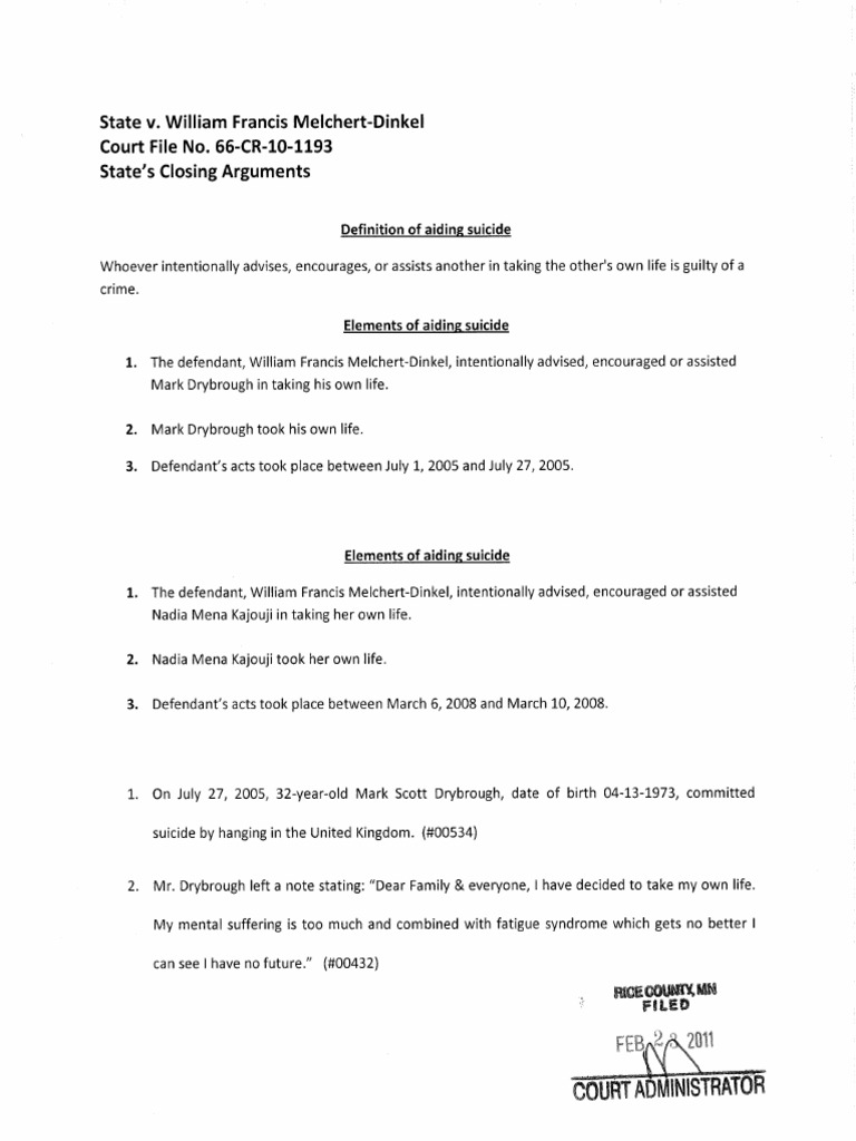 Closing Arguments Dinkle Trial | PDF