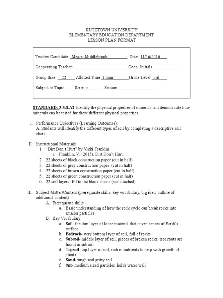 Lesson Plan 3 | PDF | Topsoil | Soil