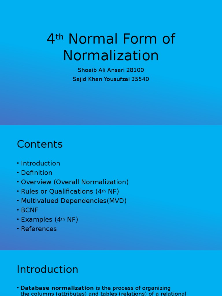 4th Normal Form of Normalization | PDF | Data Management | Databases