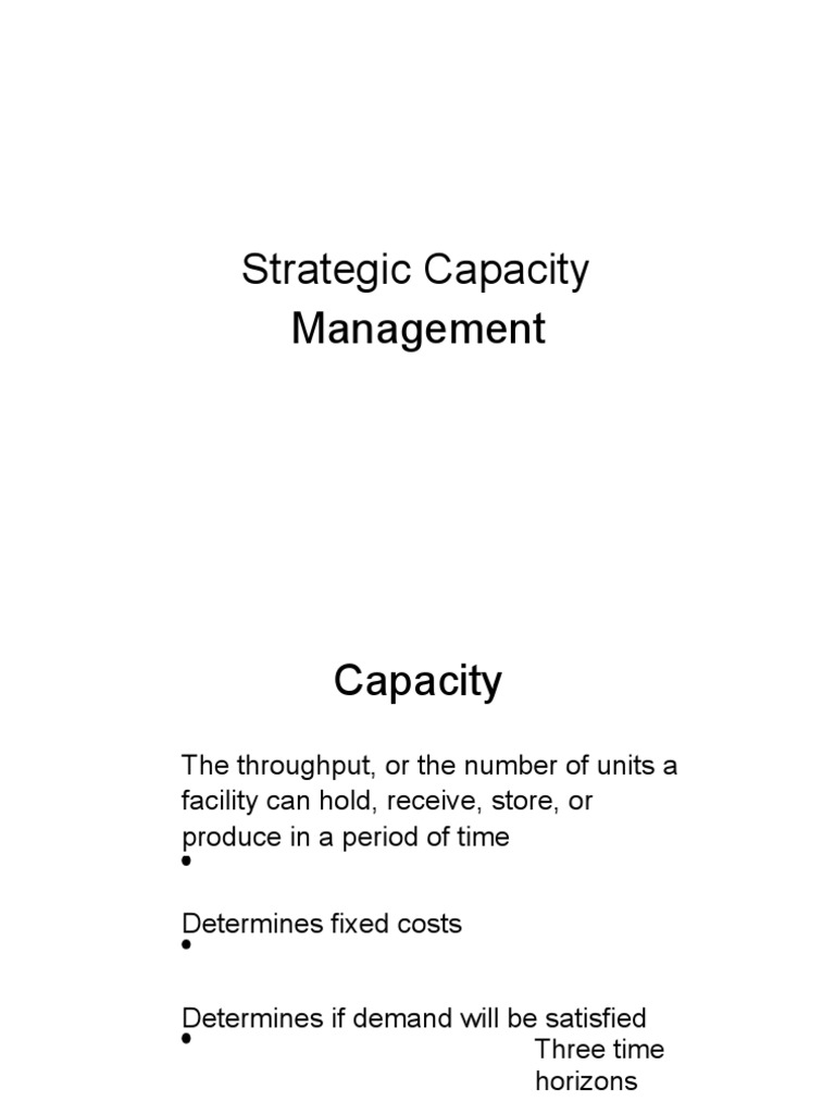 Strategic Capacity Management | PDF