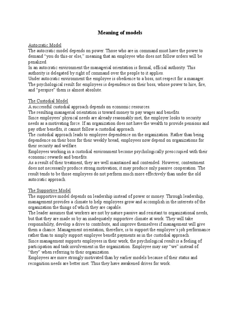 Autocratic Model | PDF