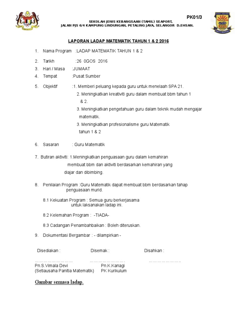 Laporan Ladap Matematik | PDF
