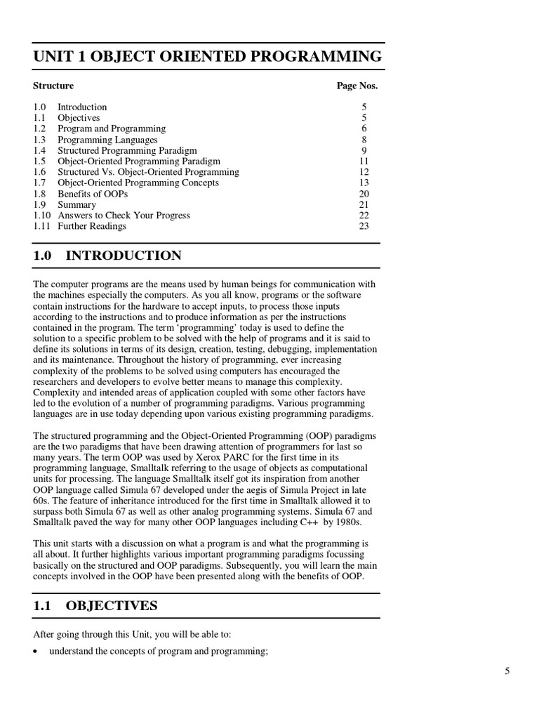 CRC - Block1 Unit 1 | PDF | Inheritance (Object Oriented Programming) | Method (Computer ...