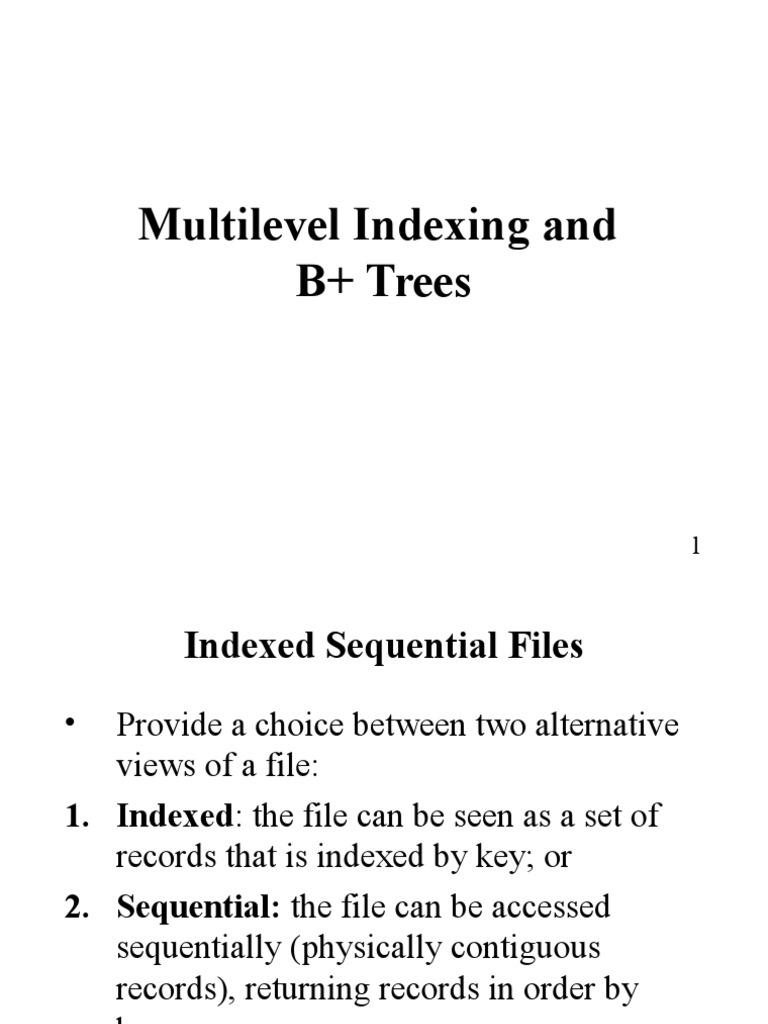 Multilevel Indexing and B+ Trees | PDF | Database Index | Computer Data