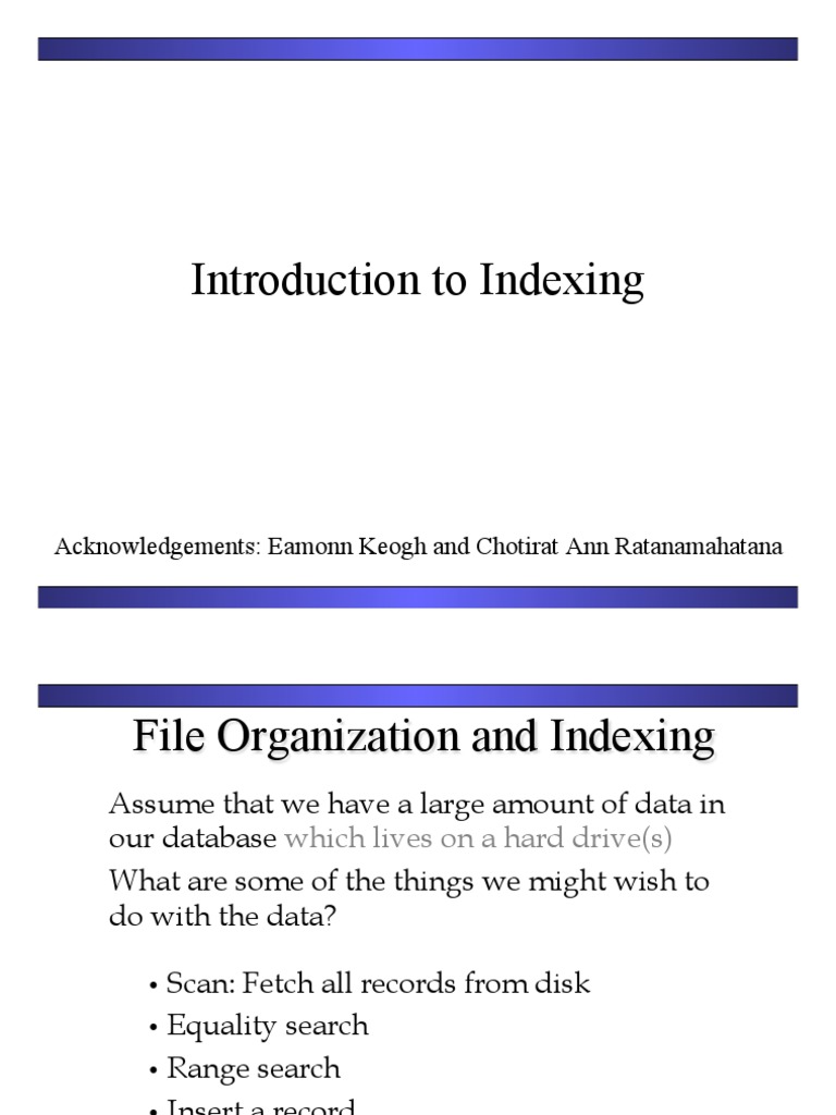 Lesson 8 Cs450 - Indexing | PDF | Database Index | Computer Data