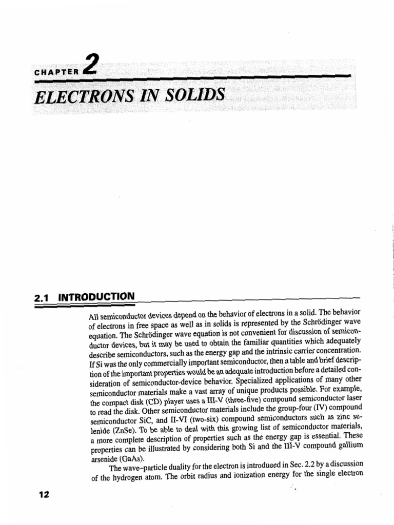 Electrons in Solids | PDF | Electron | Atoms