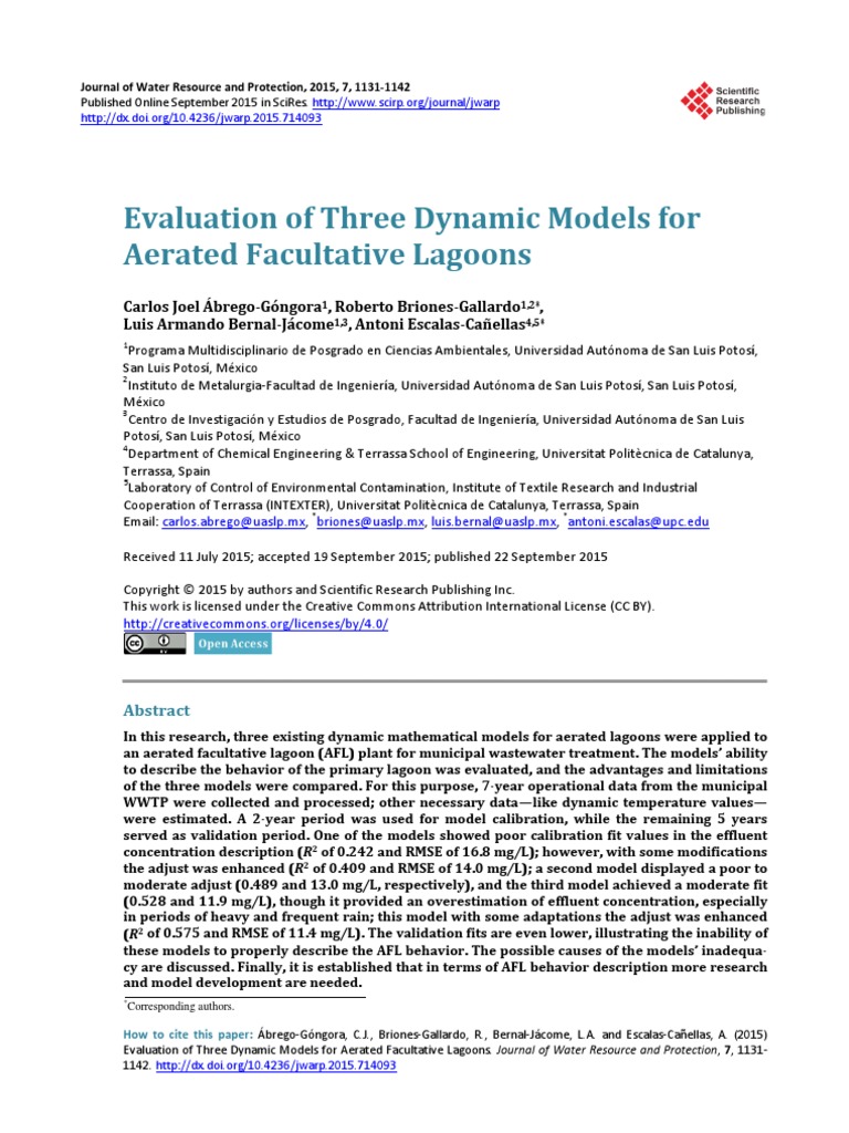 2015 ábrego Góngora Et Al Evaluation Of Three Dynamic Models For