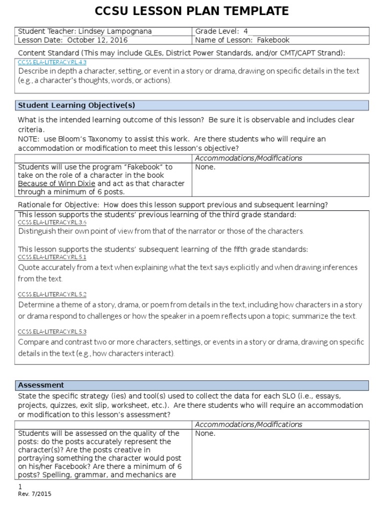 EDT 415 Fakebook | Download Free PDF | Lesson Plan | Education Theory