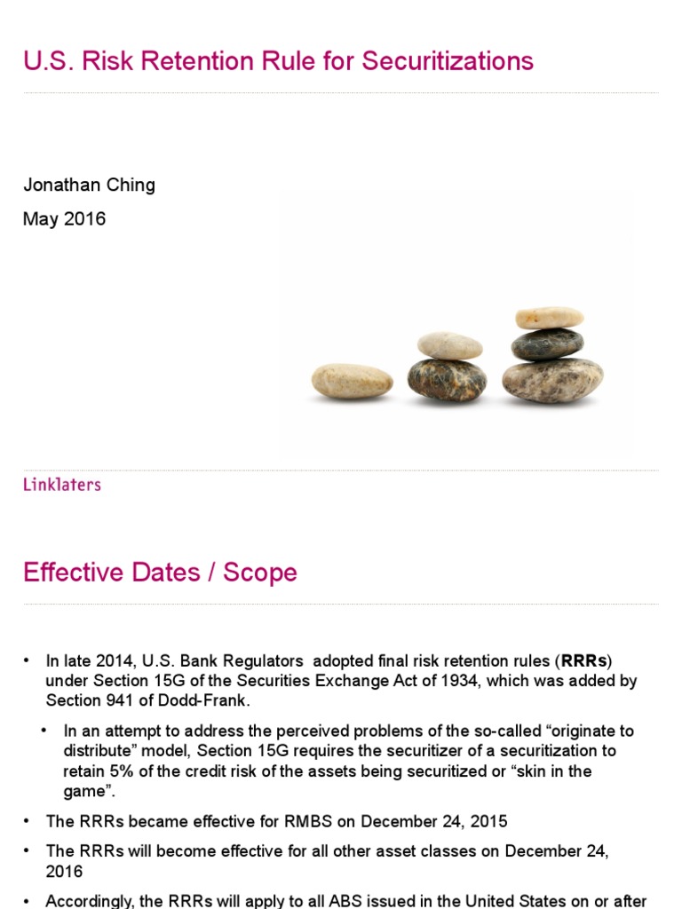 US Risk Retention Rule | PDF | Asset Backed Security | Securitization