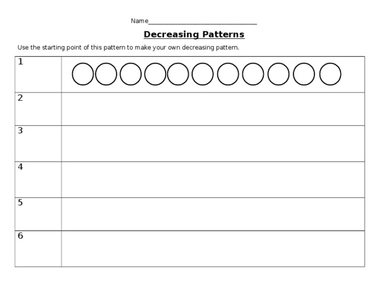 Create Decreasing Pattern | PDF