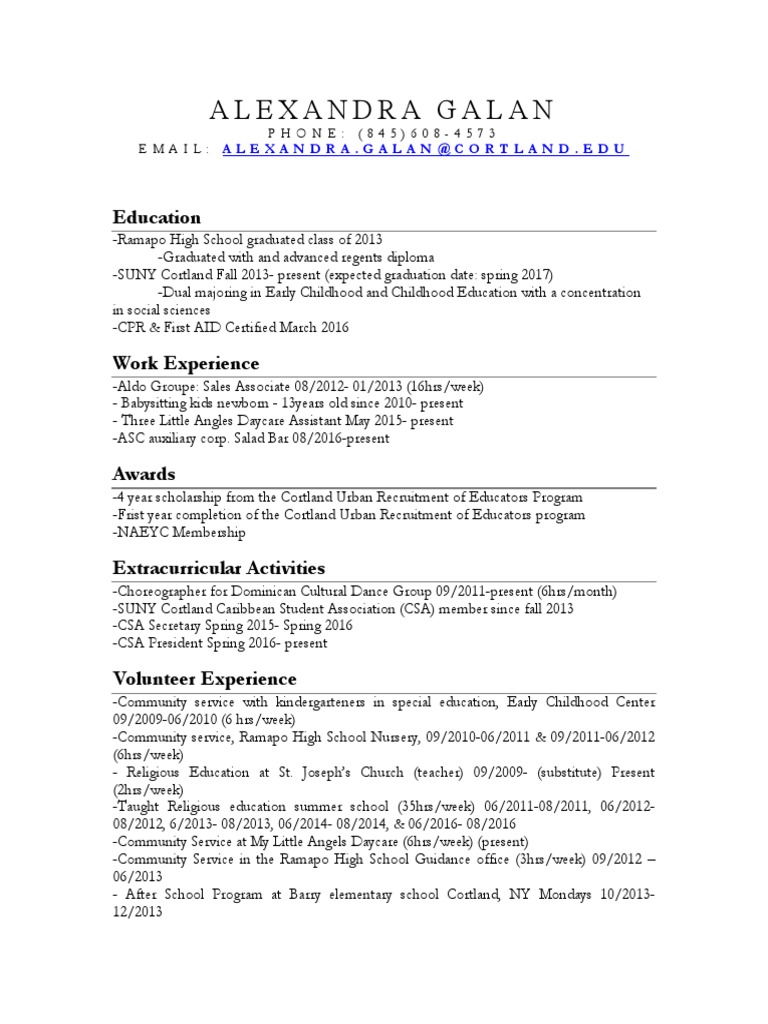 Alexandra Resume 10-11-16 | PDF