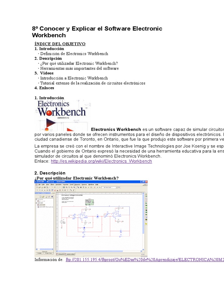 8º Conocer y Explicar El Software Electronic Workbench | PDF | Ciencia ...