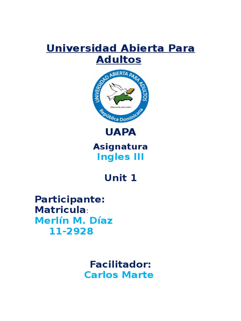 Ingles III. Unit II. | PDF