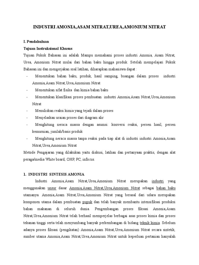 Makalah Industri Nitrogen | PDF
