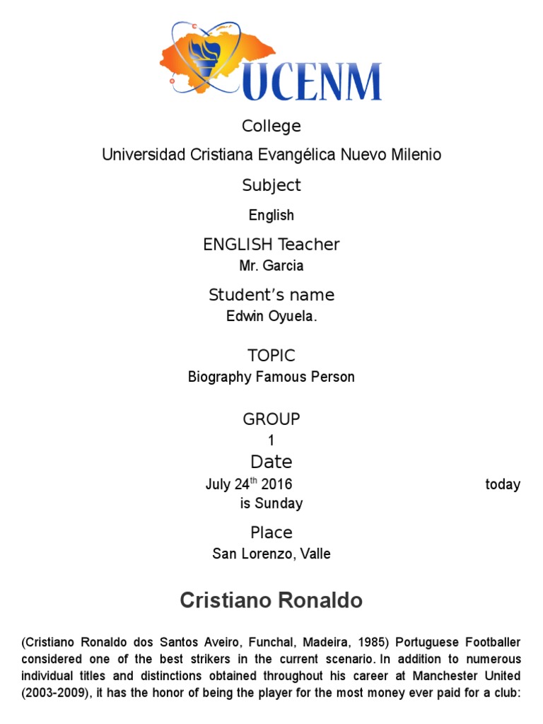 Cristiano Ronaldo: Career Overview | PDF | Association Football ...