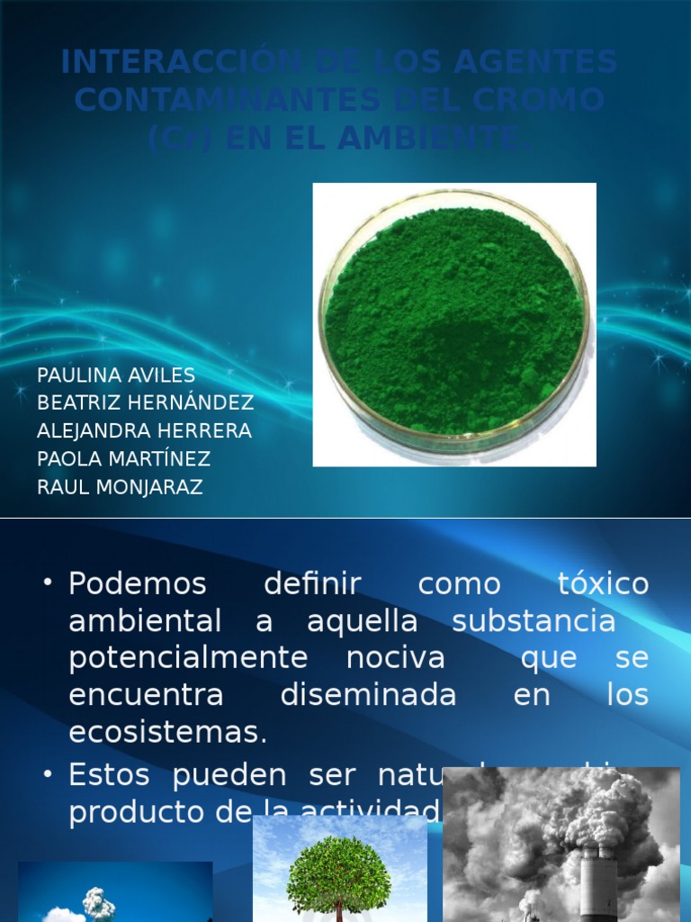 Interacción de Los Agentes Contaminantes Del Cromo | PDF | Cromo | Átomos
