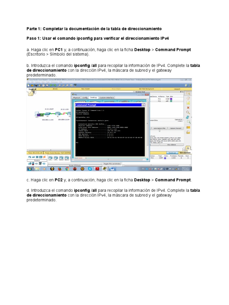 8.3.2.5 Packet Tracer - Verifying IPv4 and IPv6 Addressing Instructions IG | PDF | Yo Pv6 ...