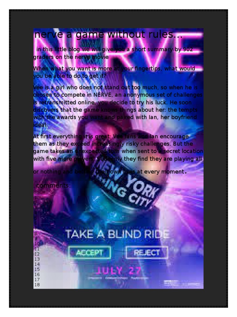 Nerve A Game Without Rules : Comments | PDF | Games & Activities