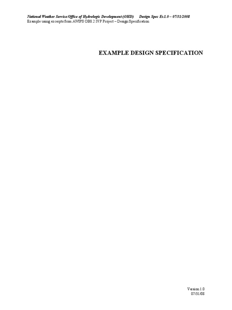Design Specification Example | PDF | Specification (Technical Standard) | Graphical User Interfaces