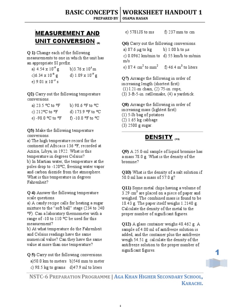 High School Chemistry Worksheets | PDF | Gases | Atmospheric Pressure
