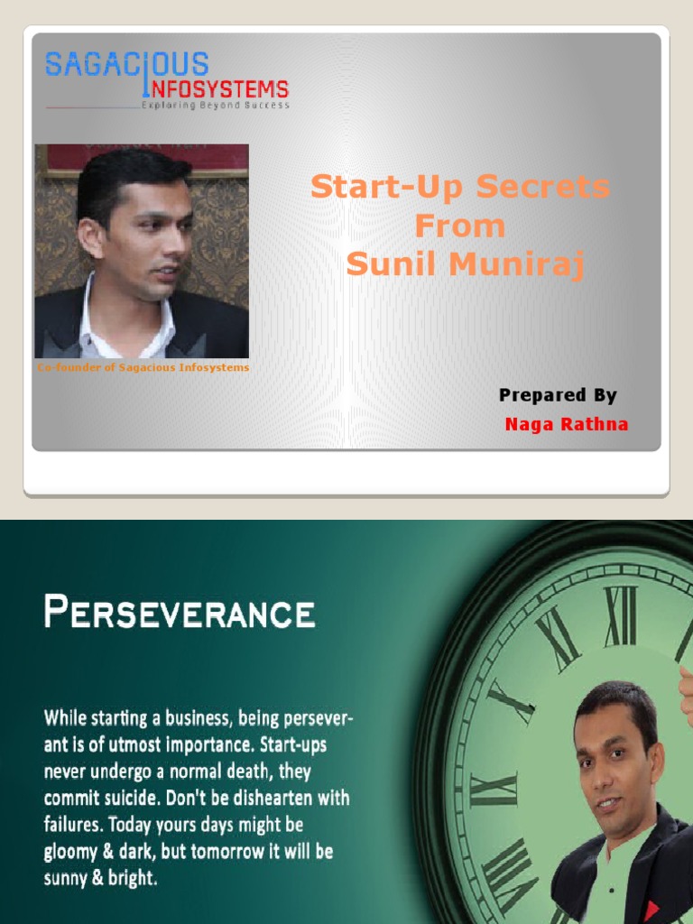 Startup Secrets From Sunil Muniraj | PDF