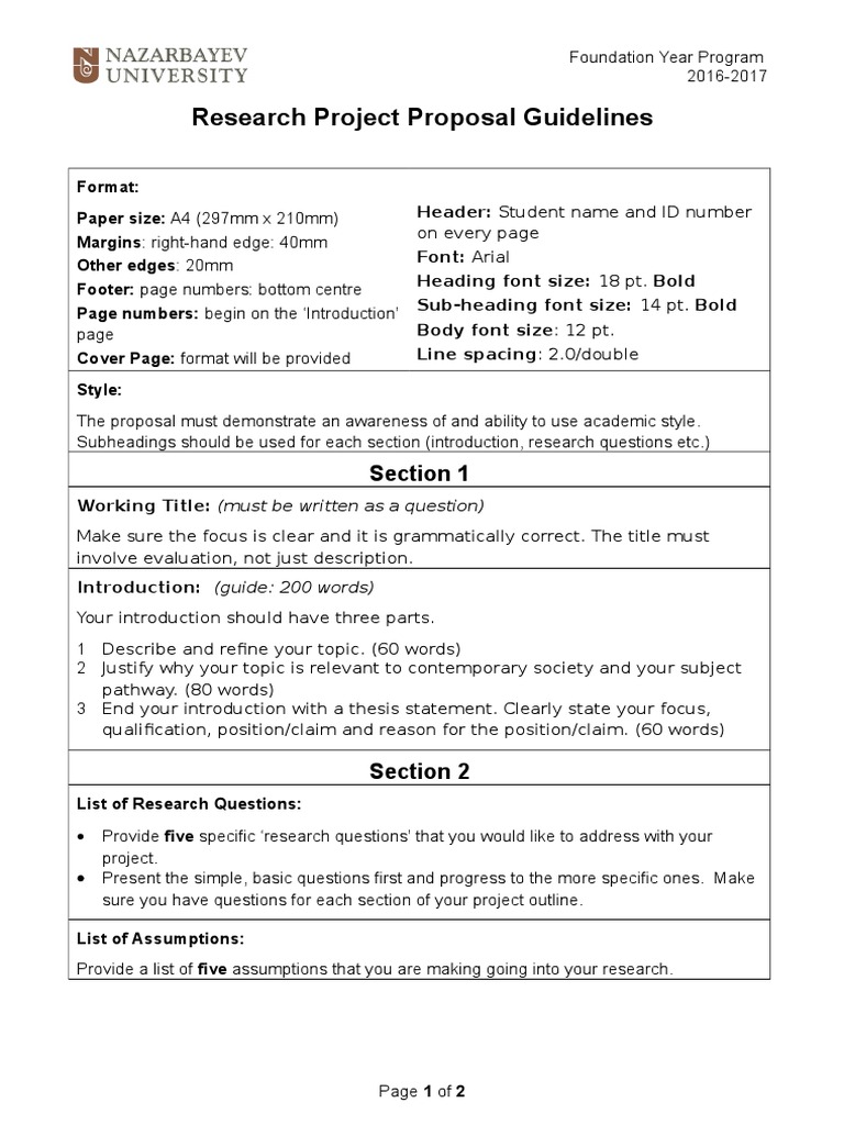 Research Project Proposal Guidelines v6 | PDF | Thesis | Argument