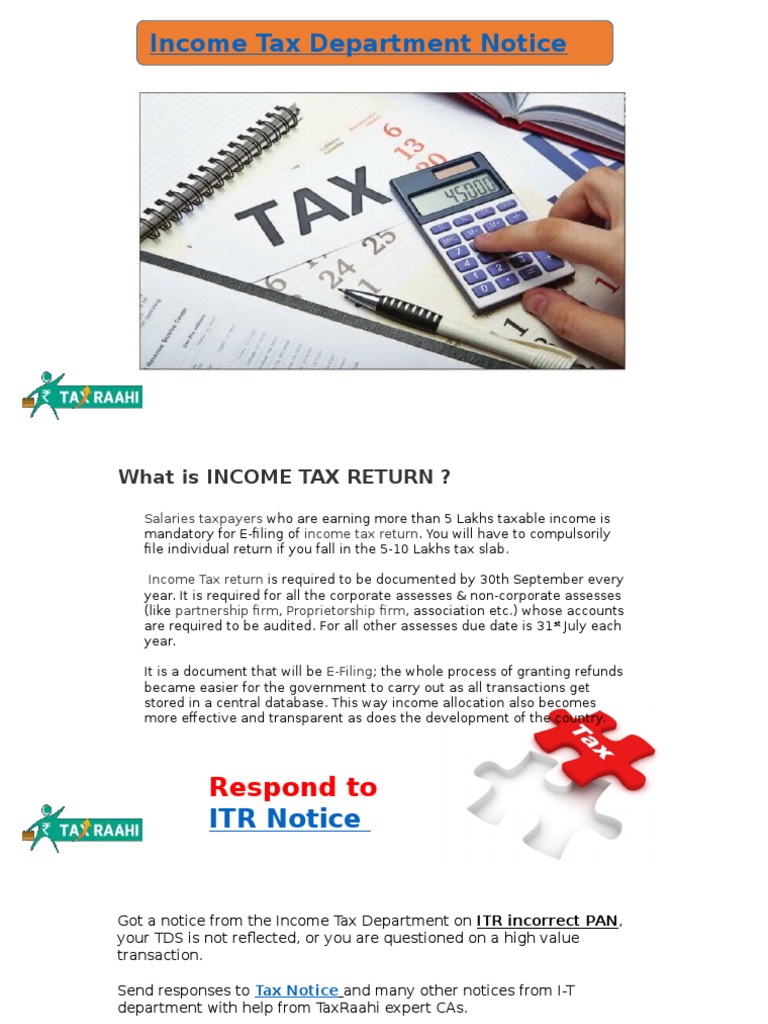 Income Tax Department Notice | PDF | Tax Return (United States ...