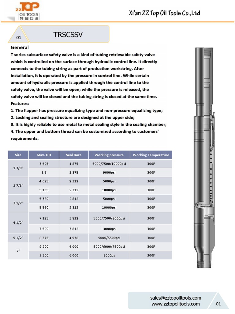 Tubing Retrieveable Subsurface Safety Valve | PDF
