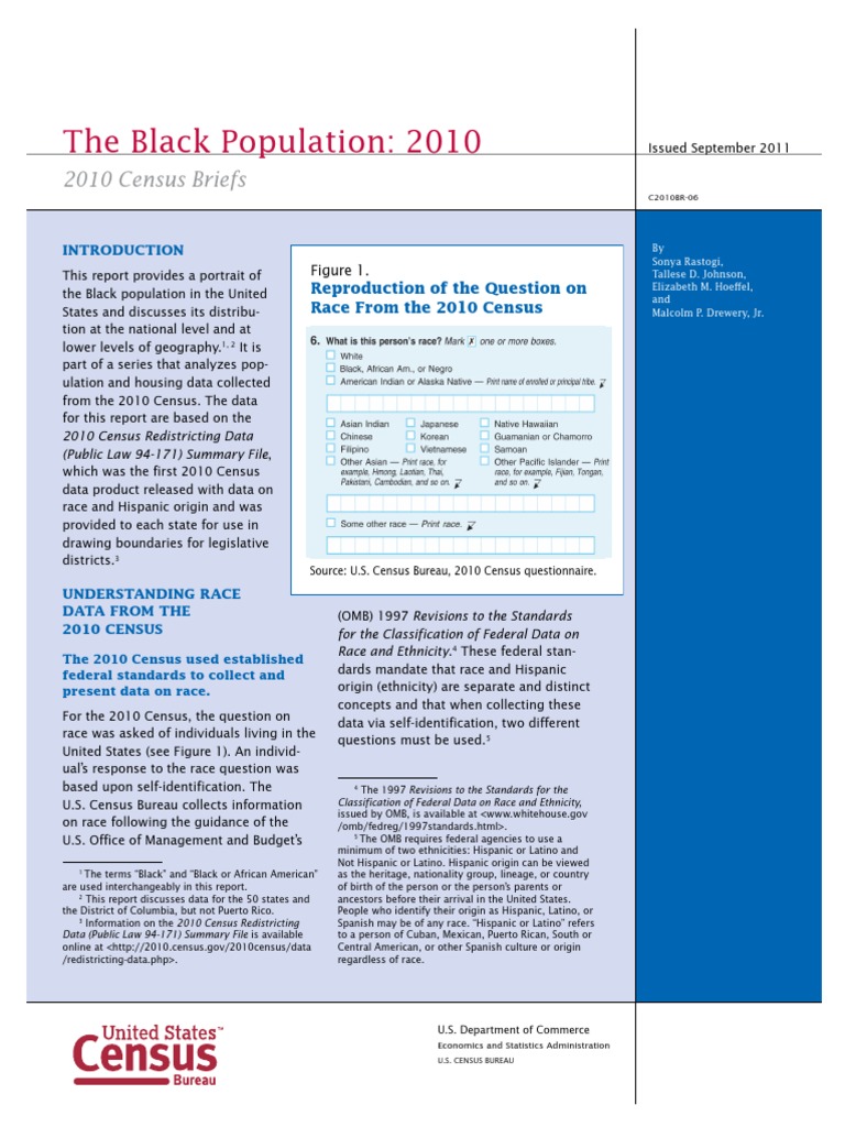 The Black Population: 2010: 2010 Census Briefs | PDF | Race And ...