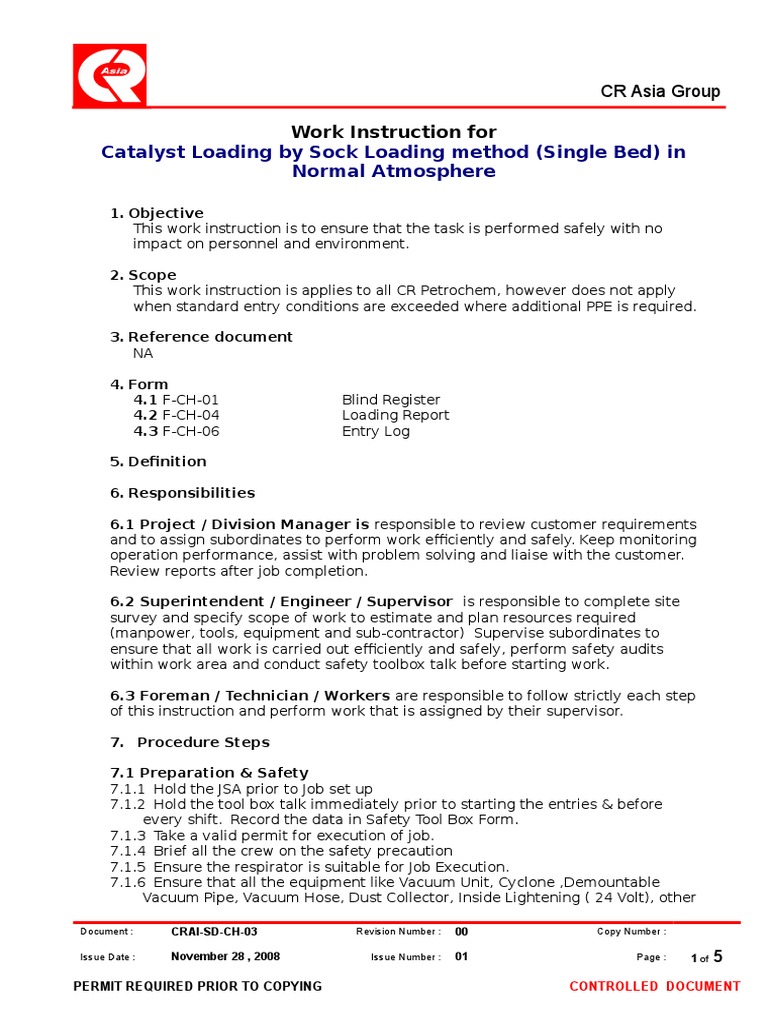 Catalyst Loading via Sock Method Guide | PDF