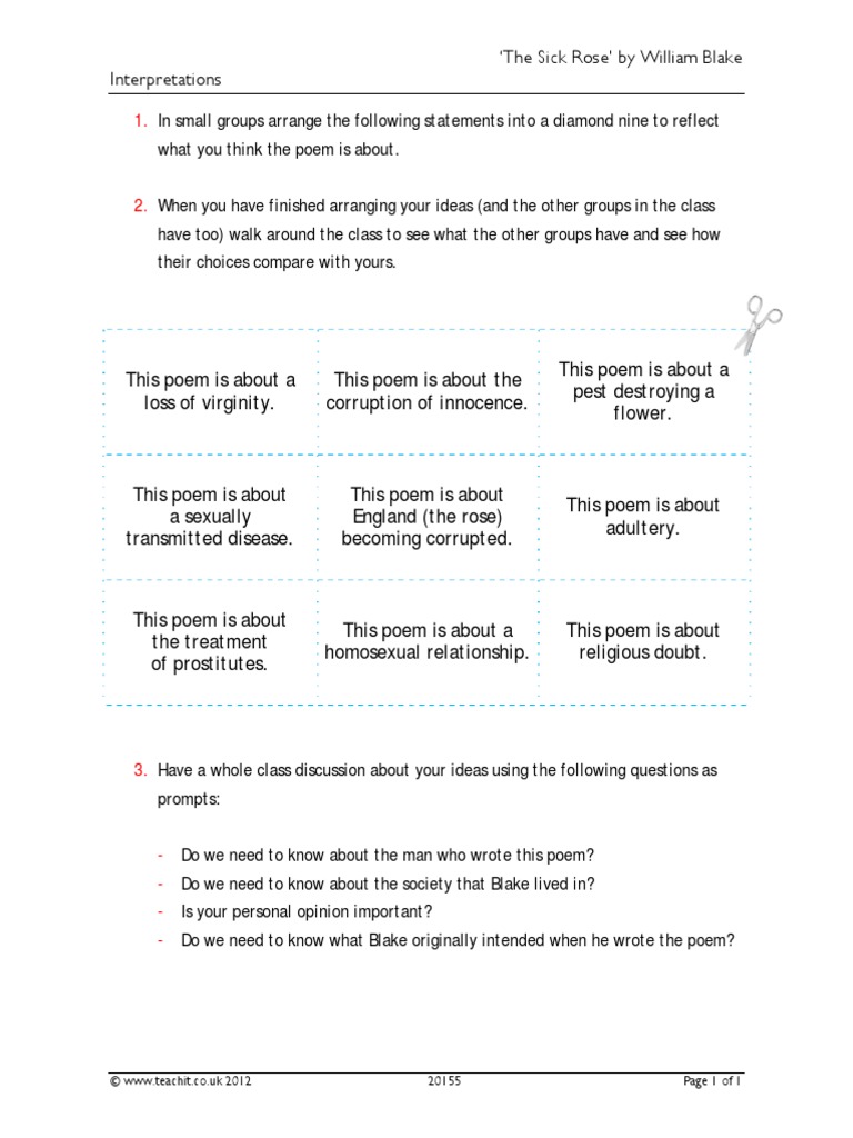 The Sick Rose | PDF | General Fiction